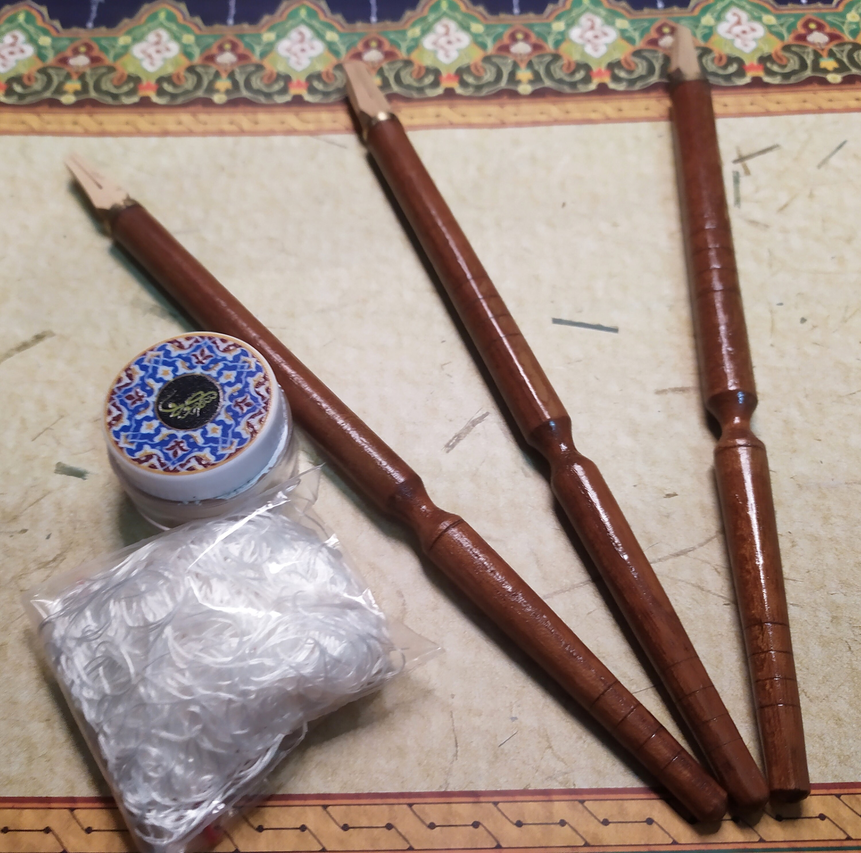 1 Pcs of Ink Tube and Silk Likka Arabic Calligraphy Kit 3 Pcs of Qalam ...