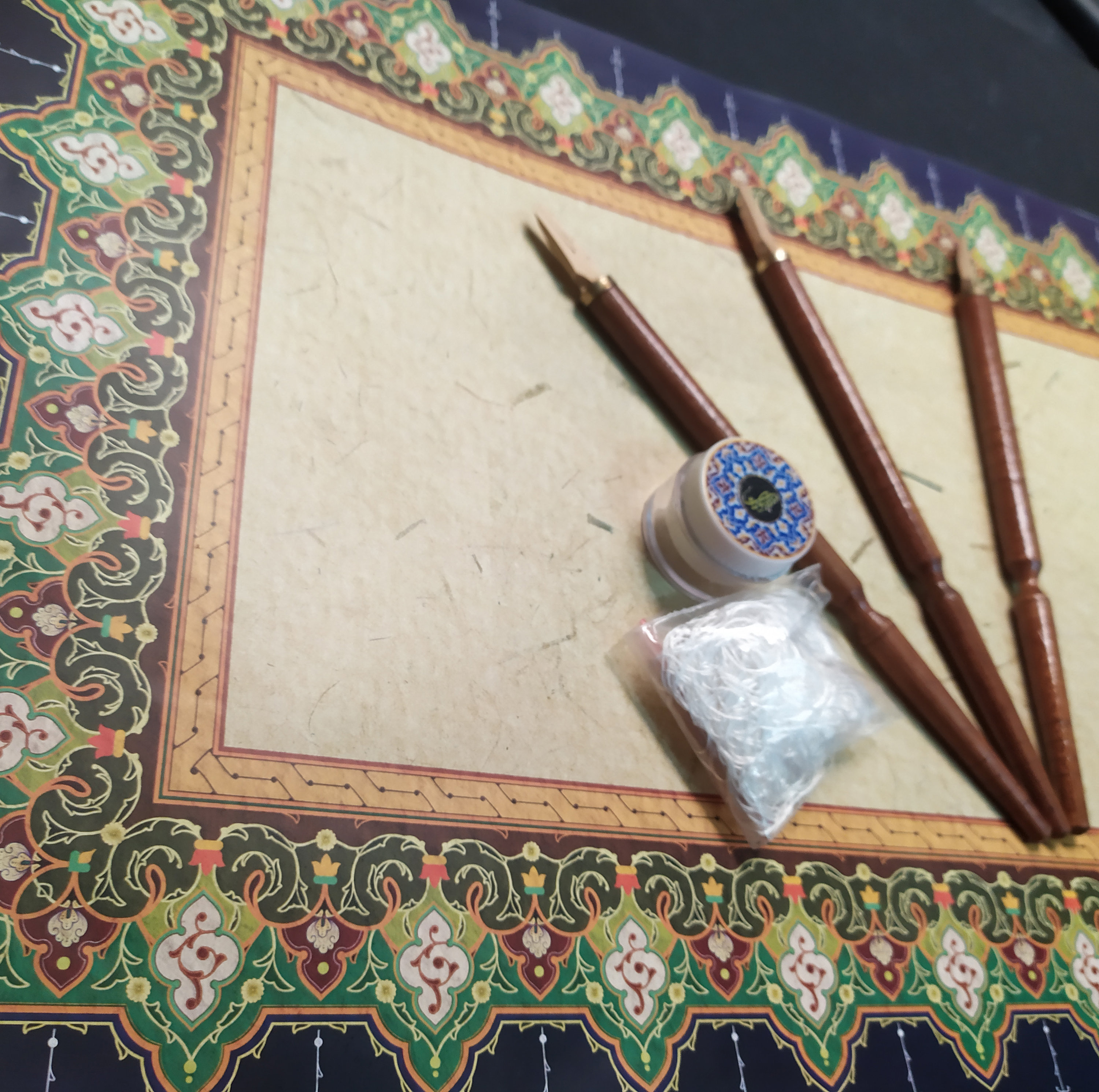 1 Pcs of Ink Tube and Silk Likka Arabic Calligraphy Kit 3 Pcs of Qalam ...