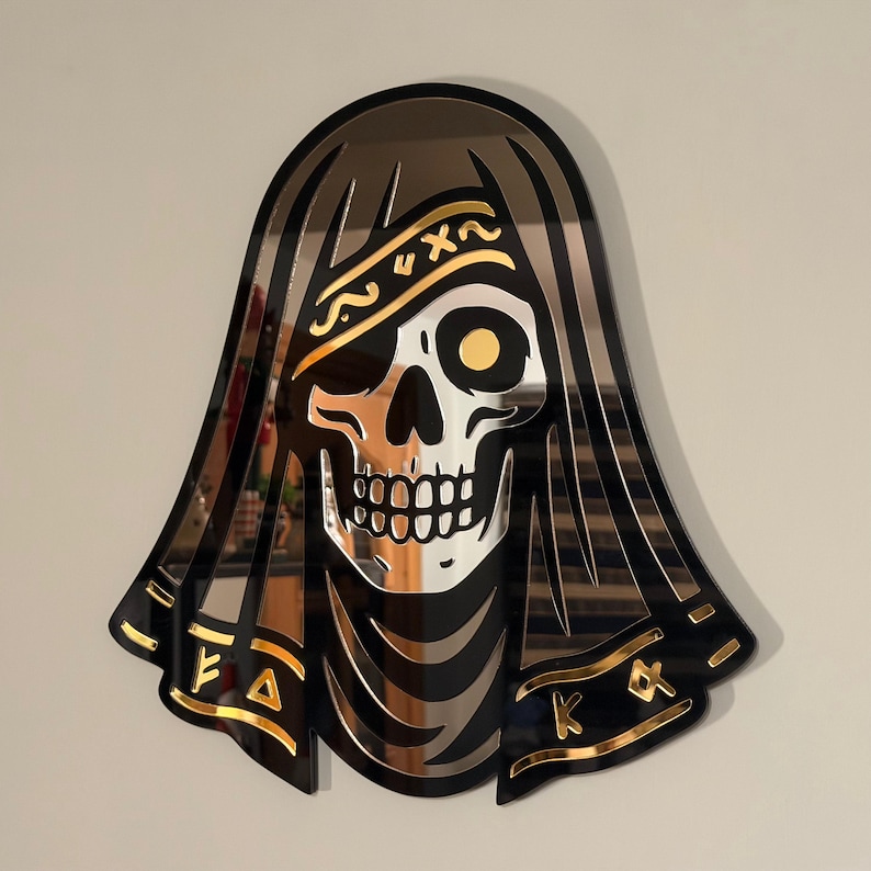 The Veiled Skull – Tri-tone Mirror Laser-cut Wall Art | Occult ...
