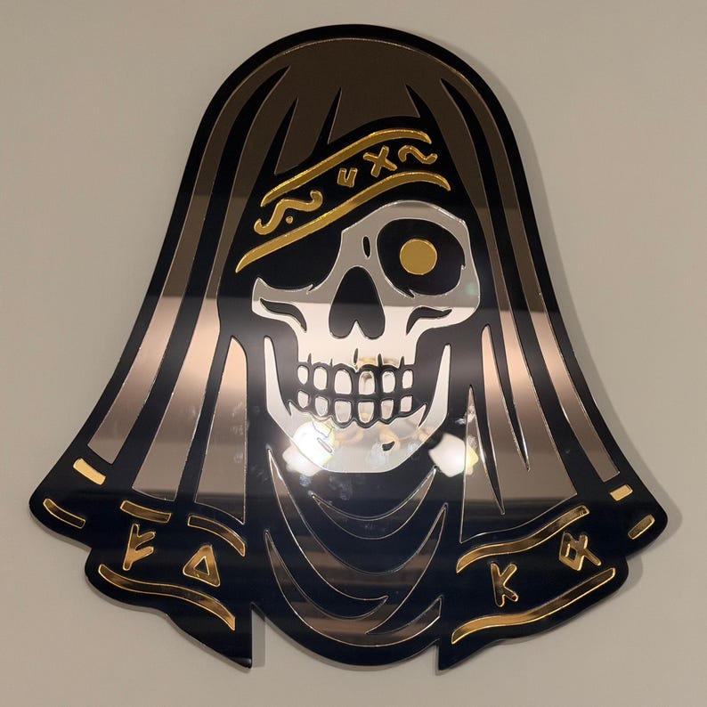 The Veiled Skull – Tri-tone Mirror Laser-cut Wall Art | Occult ...