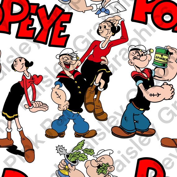 Popeye Seamless Design Digital File | Etsy