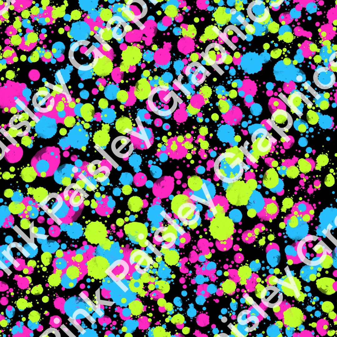Paint Splatter - Neon Colors - Seamless Design - Etsy