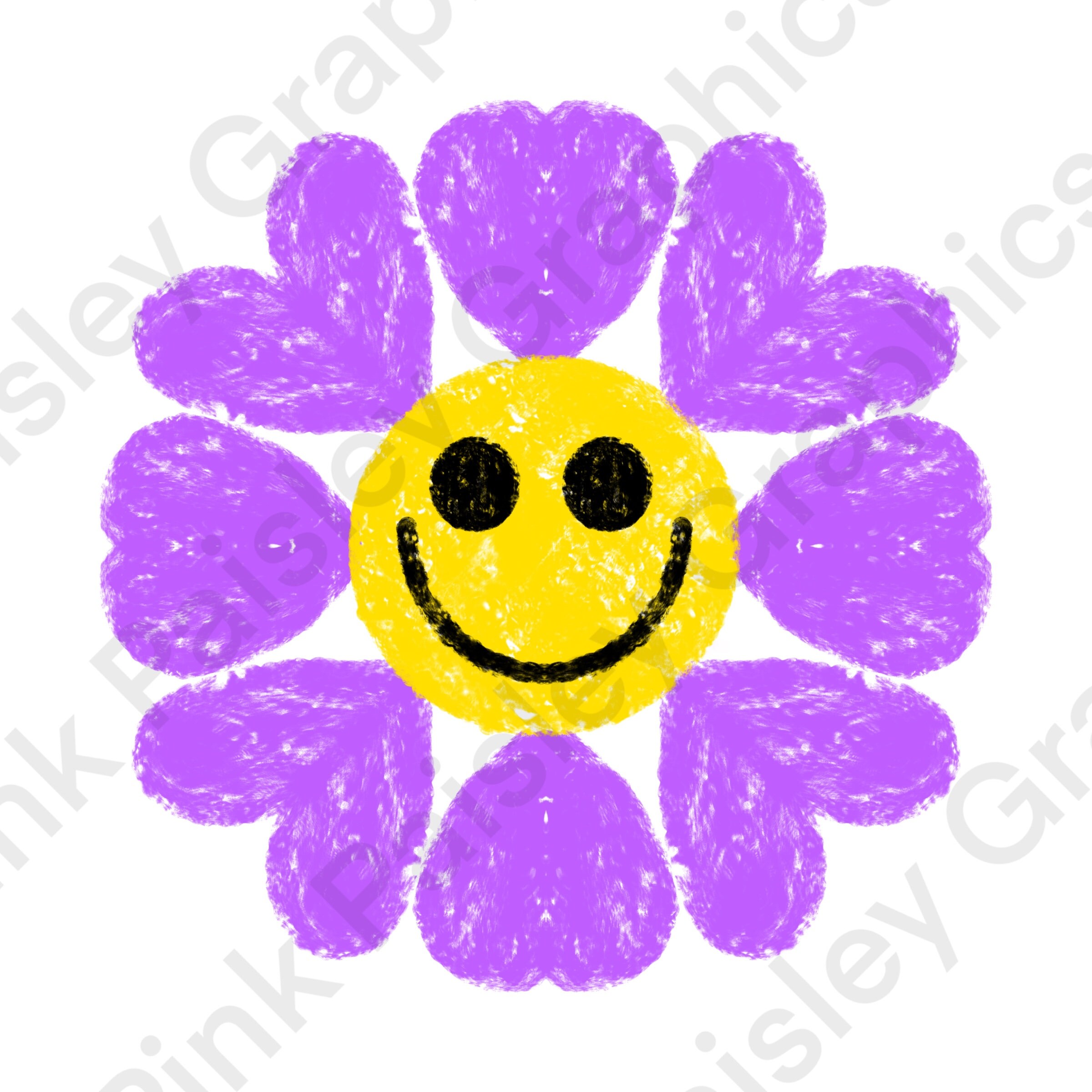 Smiley Pink And Purple Flowers