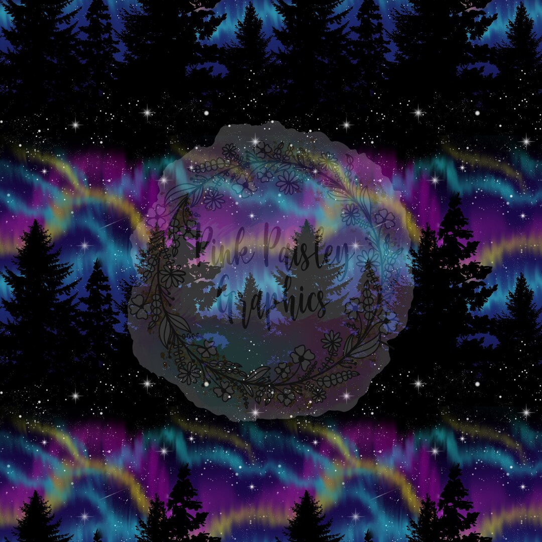 Northern Lights - Aurora Borealis - Watercolor - Repeating Pattern ...