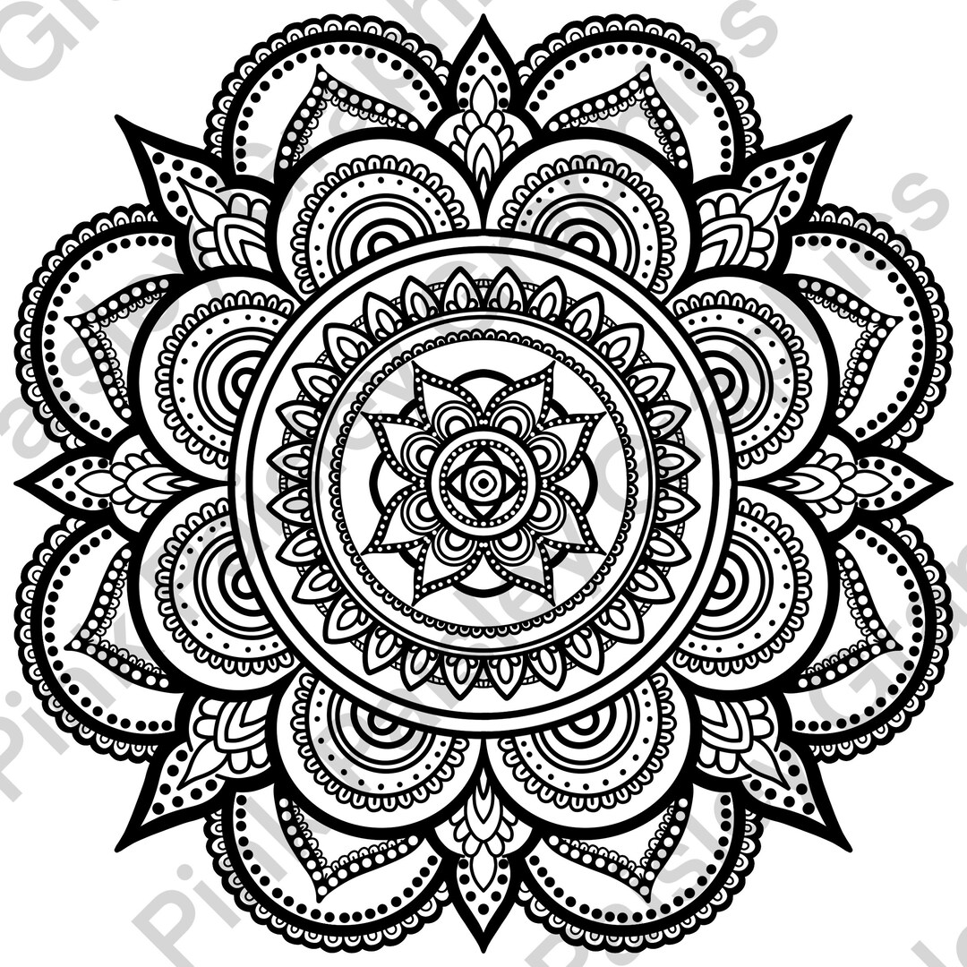 Floral Mandala PNG - Clip Art - High Res - Transparent Background - Etsy