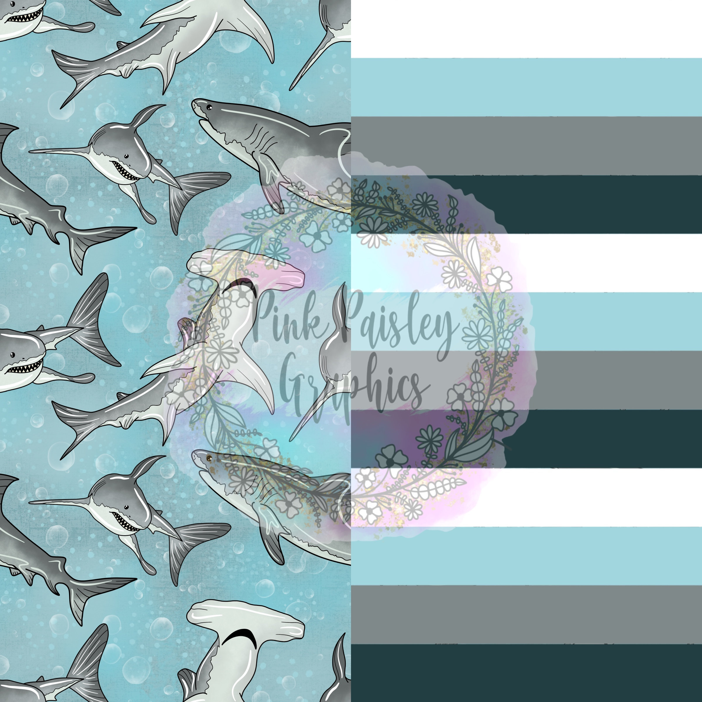 Sharks Watercolor Ocean Boy Design Bundle Pack - Etsy