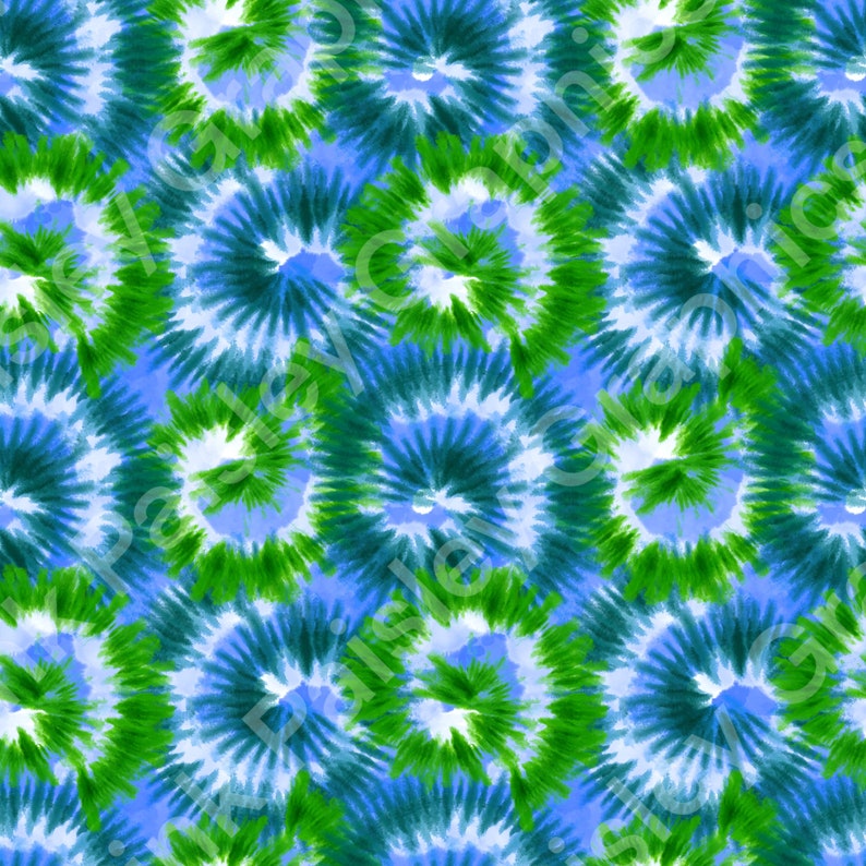 Blue & Green Watercolor Tie Dye Seamless Design - Etsy