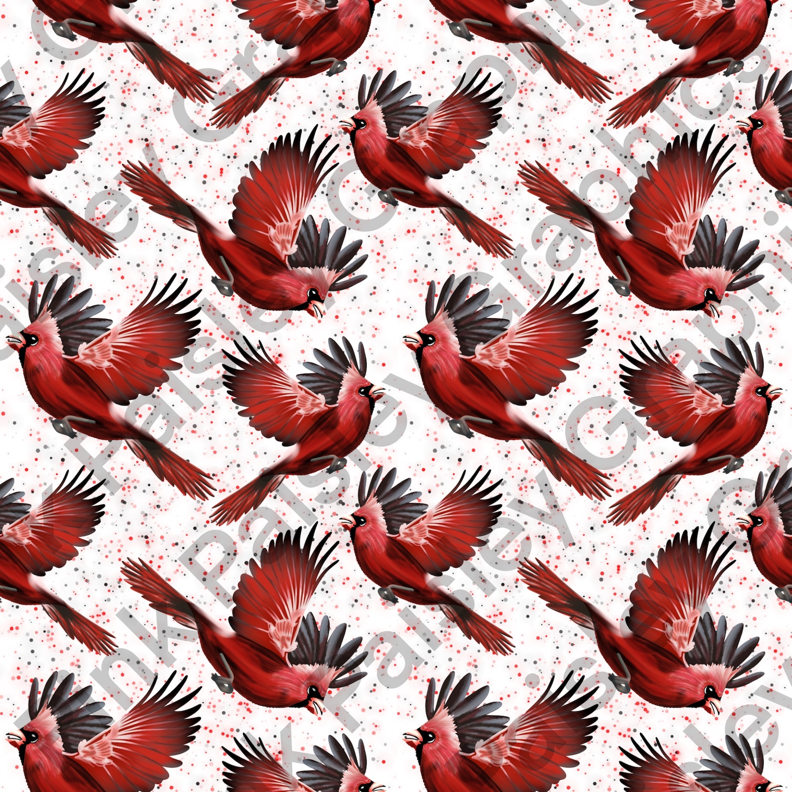 Cardinal Red Bird Seamless Design Digital File | Etsy