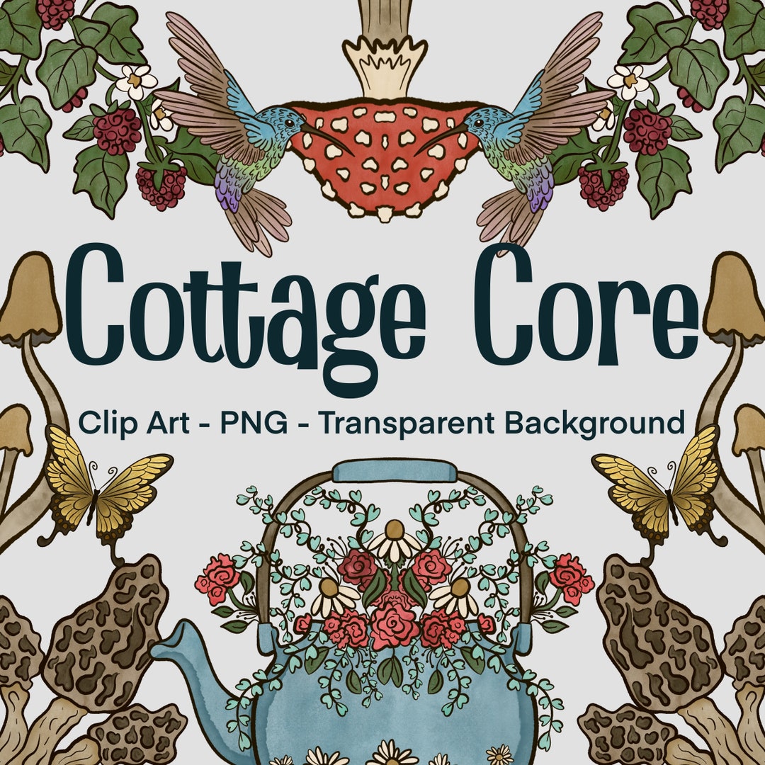 Cottage Core - Clip Art - 12 PNG Images - Transparent Background - Etsy