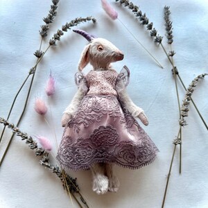 Lavender Goat Doll, Teddy Goat, Goat Art Doll, Plush Goat, Stuffed ...