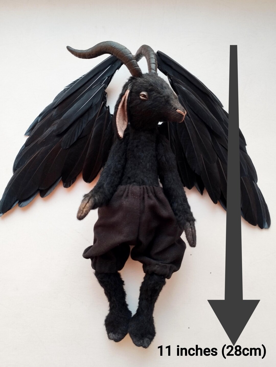 Black Goat Art Doll, Custom Plush Goat, Stuffed Animals, Plushie Goat ...