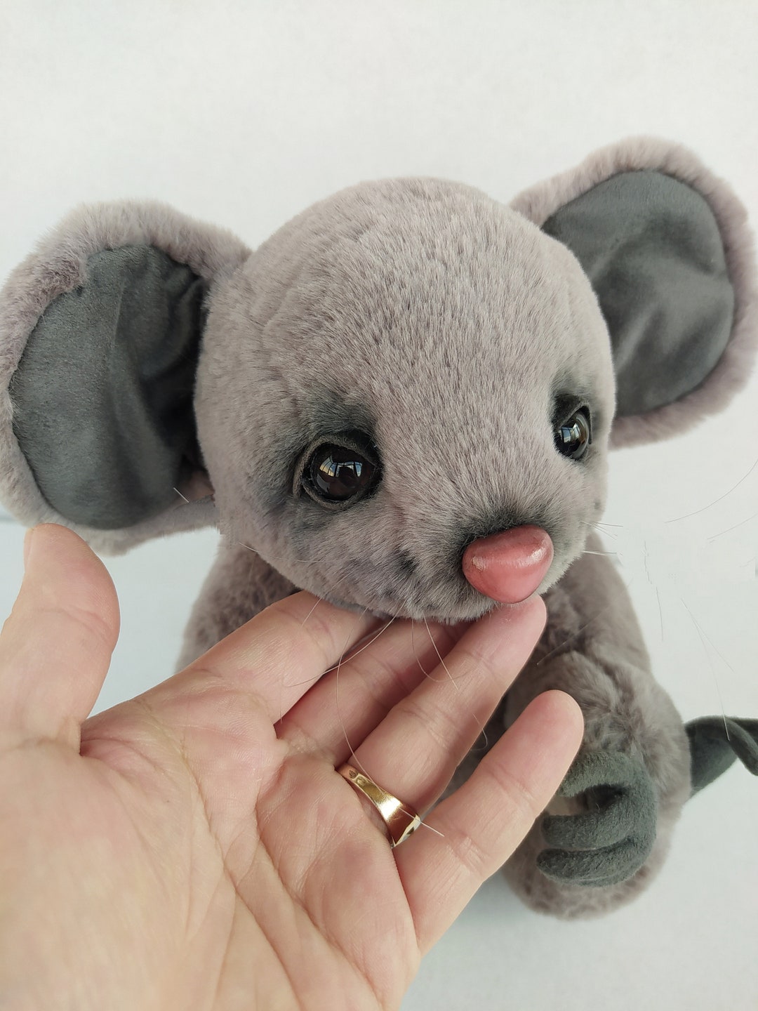 Fantasy Plush Mouse, Plush Toy Mouse, Stuff Handmade Toy, Gray Mouse ...