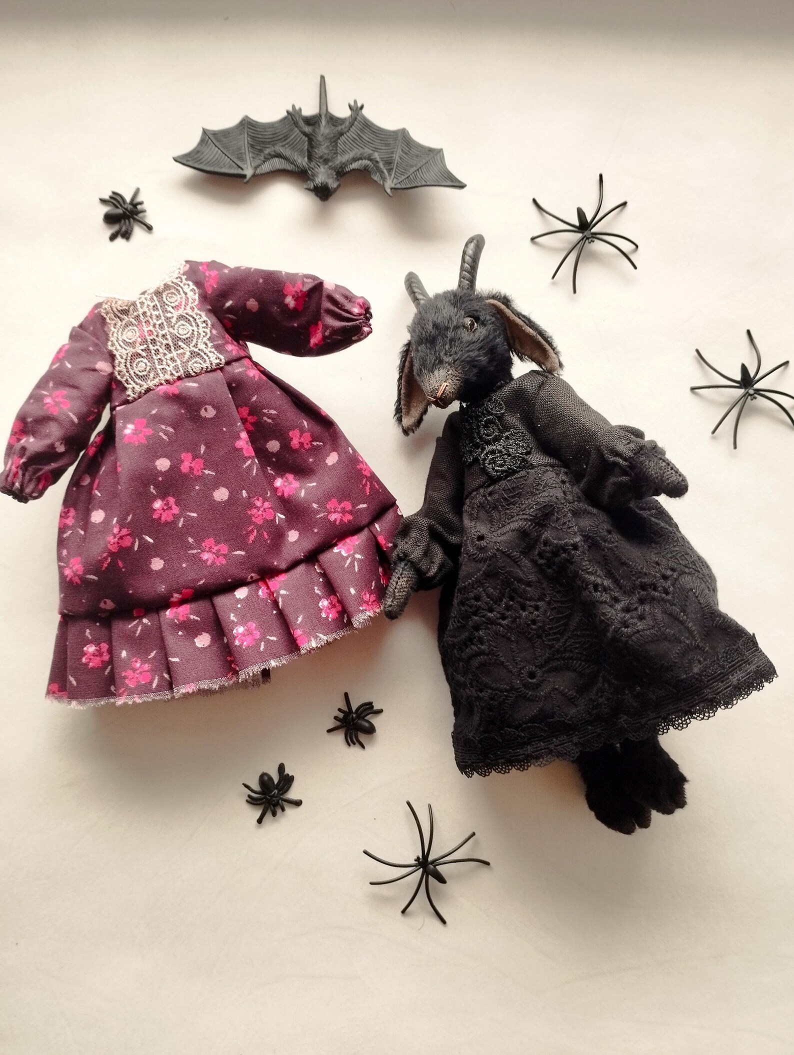 Black Goat, Teddy Goat, Goat Art Doll, Plush Goat, Stuffed Animals ...