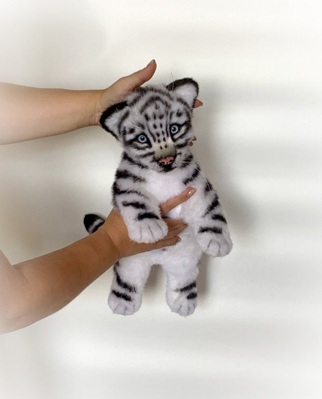Realistic Handmade Cute Plush White Tiger, Tiger Cub, Animal Portrait ...