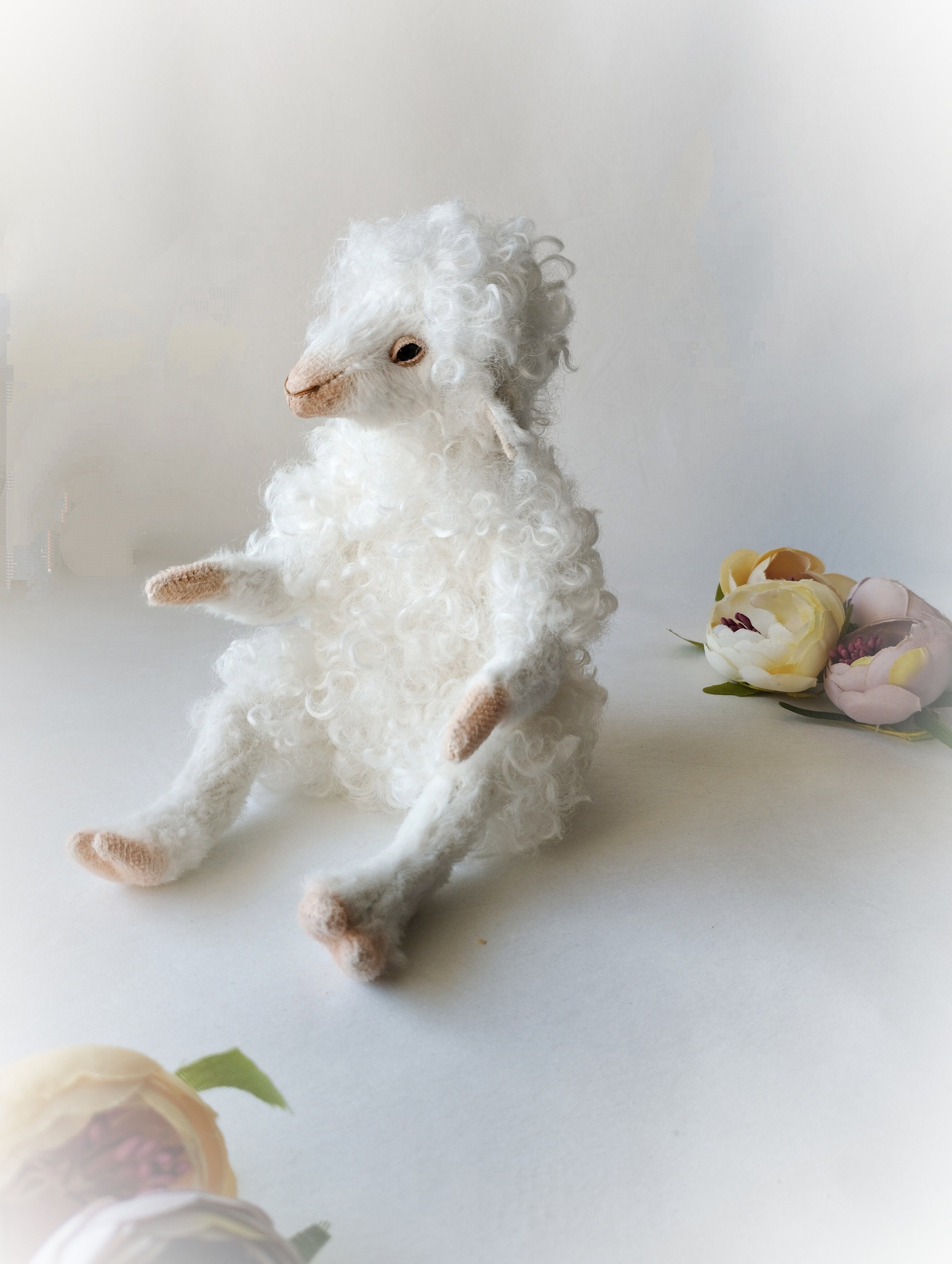White Sheep Doll, Teddy Sheep, Sheep Art Doll, Lamb Plush, Lamb Doll ...