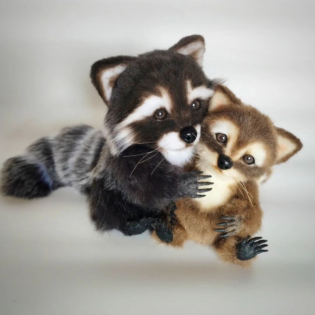 Cute Plushie Raccoon, Custom Stuffed Animal Toy, Ooak Plush Animal ...
