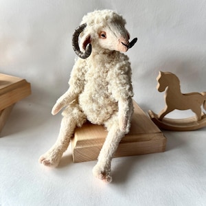 Plush Sheep Art Doll, Ram, Teddy Sheep, Plush Sheep, Stuffed Animals ...