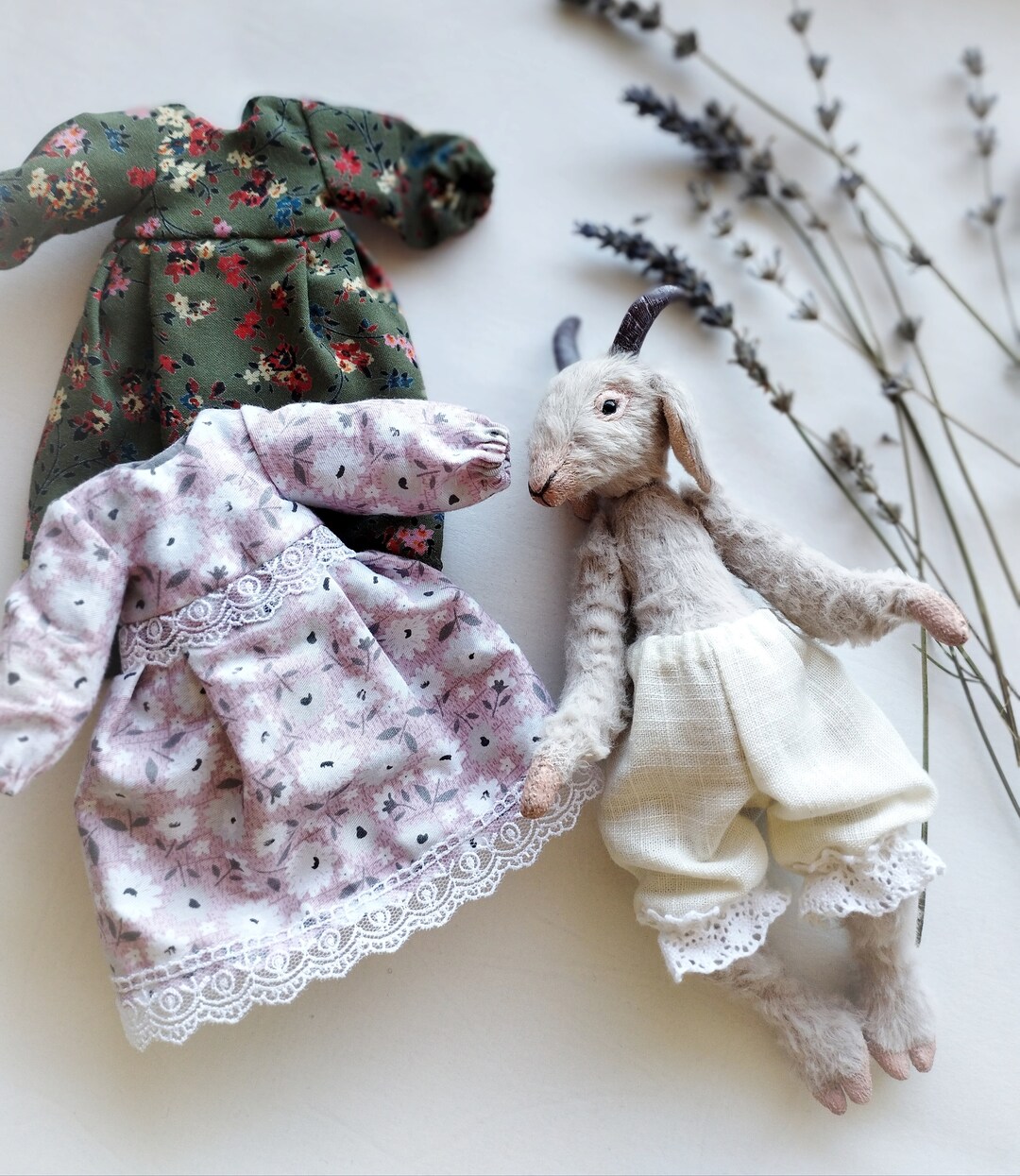 Goat Art Doll, Lavender Goat Plush, Goat Art, Ooak Art Doll,goat ...