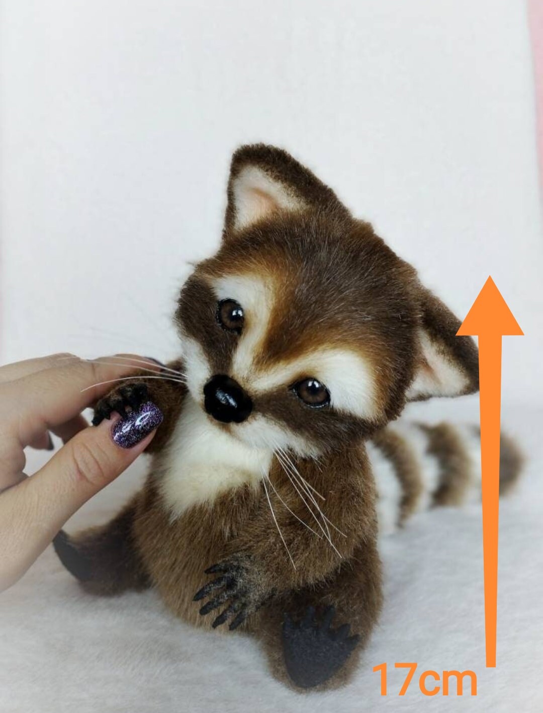 Raccoon Realistic Handmade Toy, Plush Interior Toy, Animal Portrait ...
