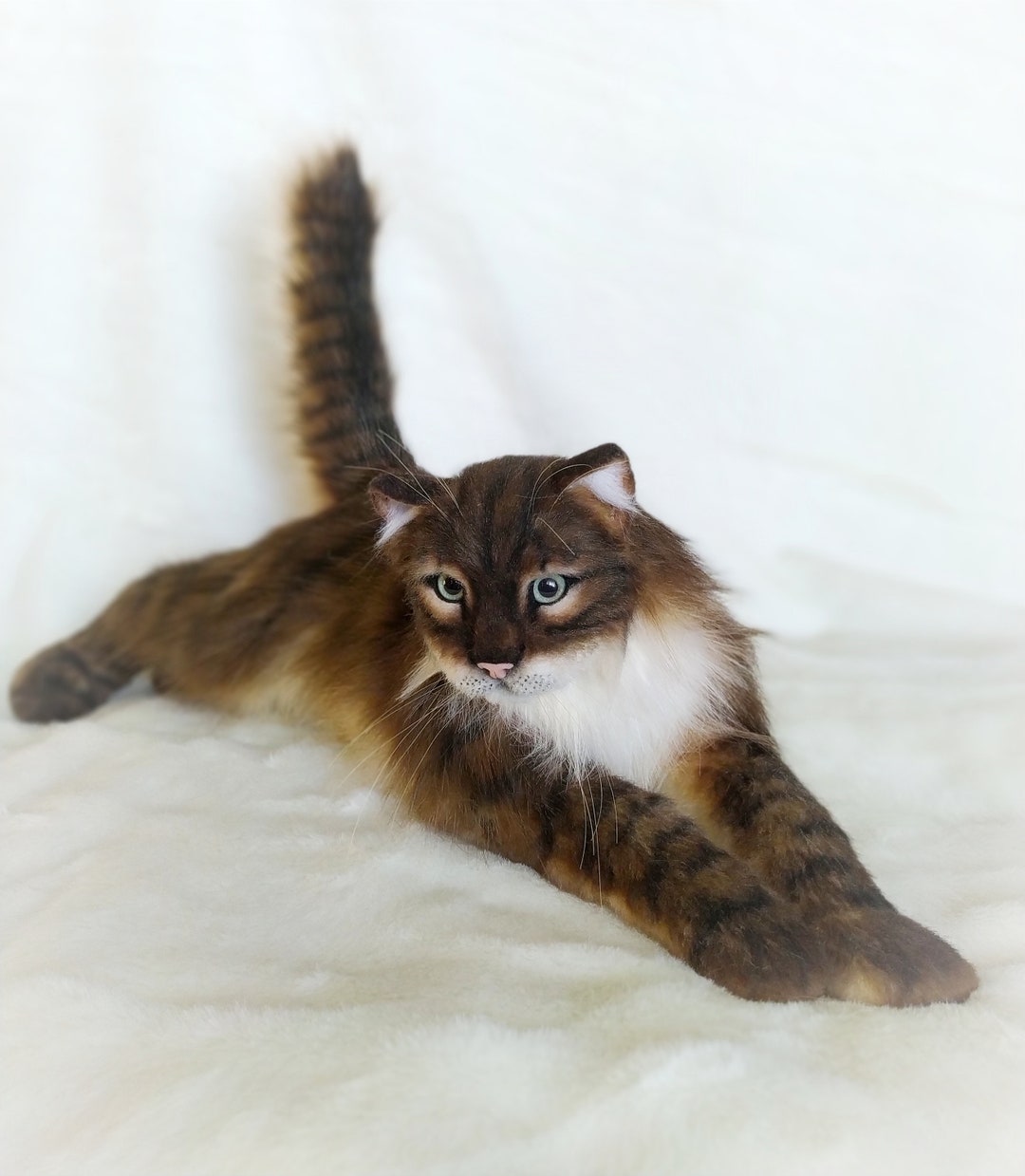 Realistic Handmade Big Plush Lifesize Cat With Sound,stuffed Animals ...