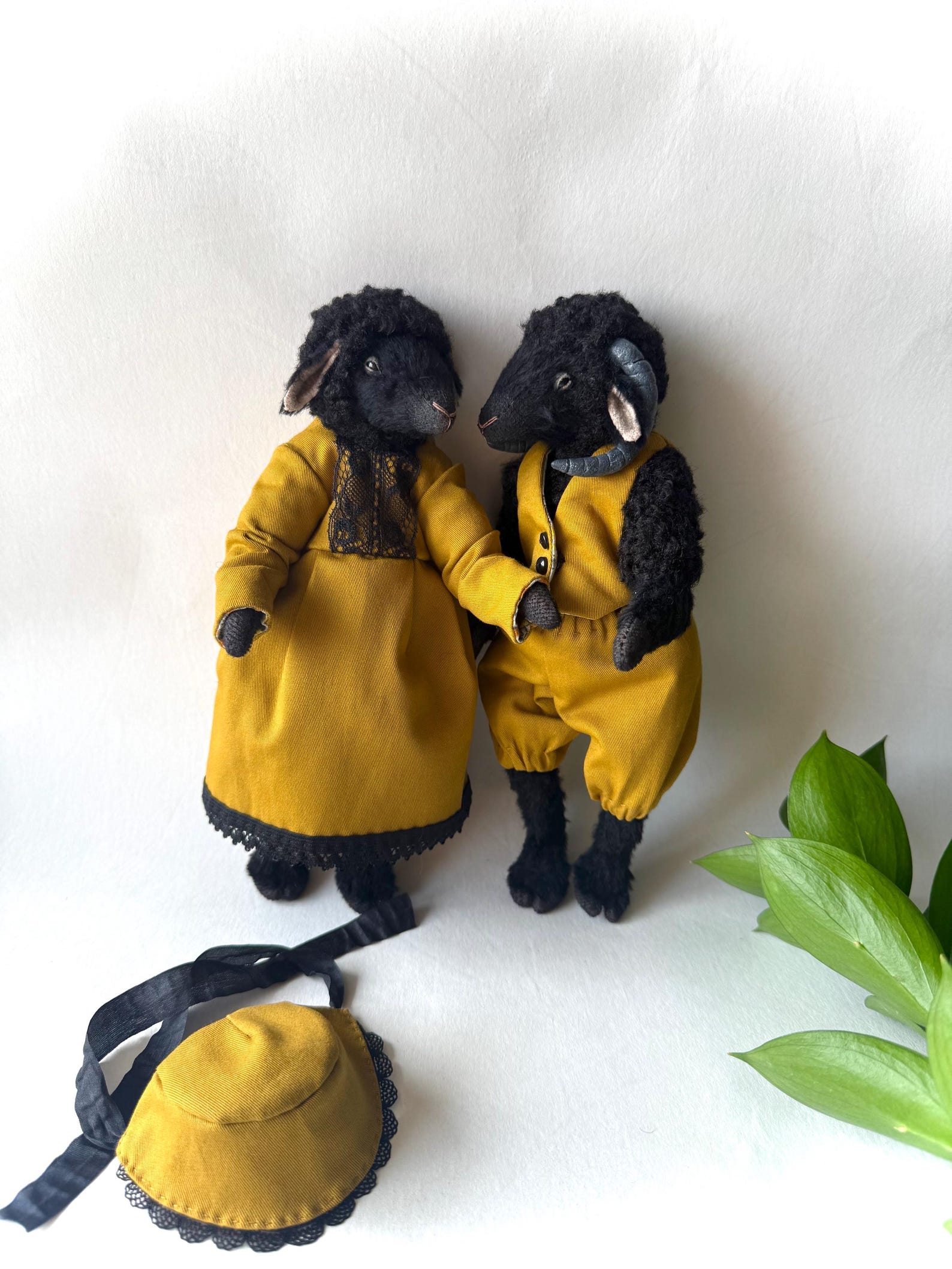 Black Sheep Art Doll, Black Ram, Teddy Sheep, Plush Sheep, Stuffed ...