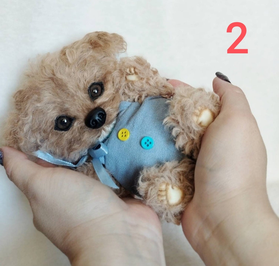 Small Realistic Hand Drawn Curly Puppy, Teddy Puppy,plush Dog,realistic ...