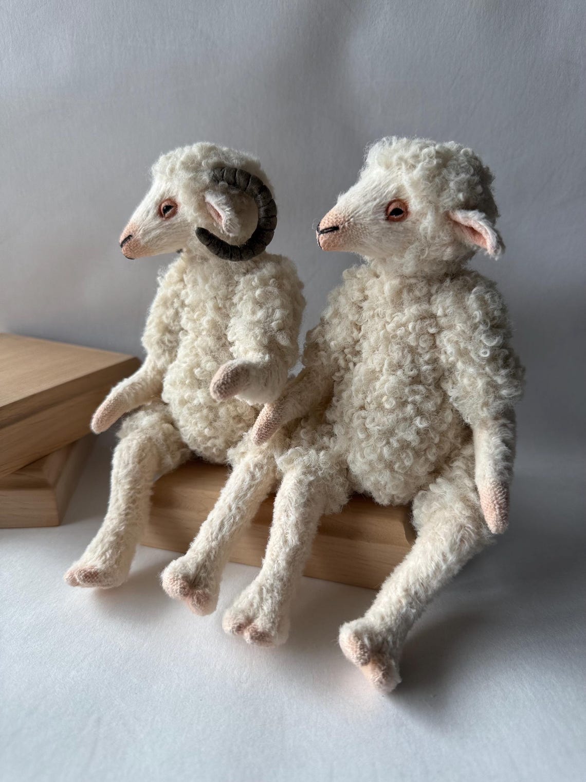 Sheep Art Doll, Ram, Teddy Sheep, Plush Sheep, Stuffed Animals, Ooak ...