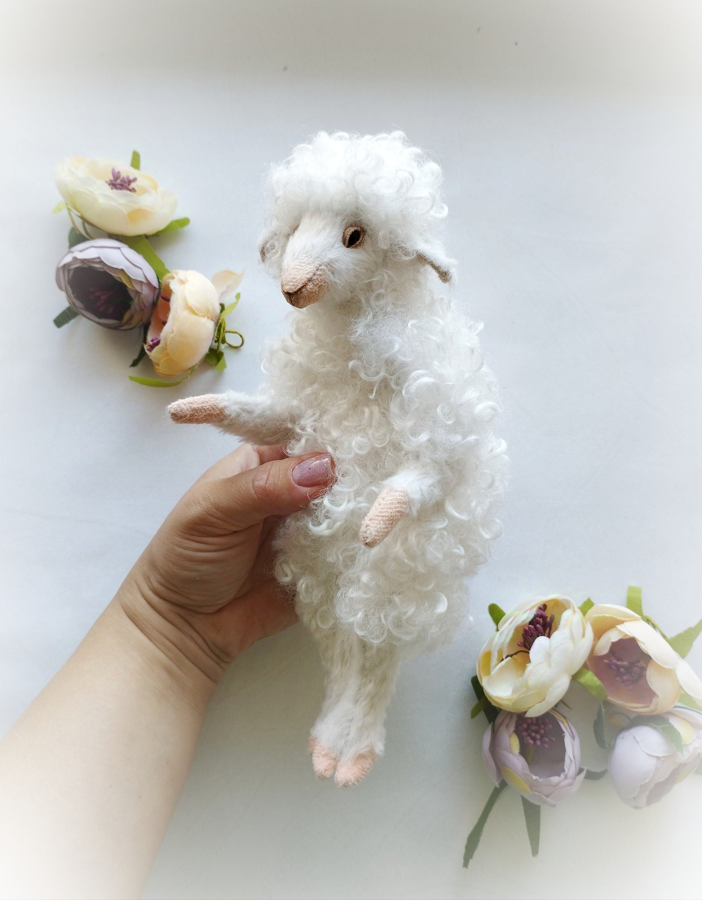 White Sheep Doll, Teddy Sheep, Sheep Art Doll, Lamb Plush, Lamb Doll ...