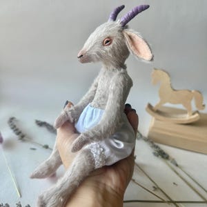 Lavender Goat Doll, Teddy Goat, Goat Art Doll, Plush Goat, Stuffed ...