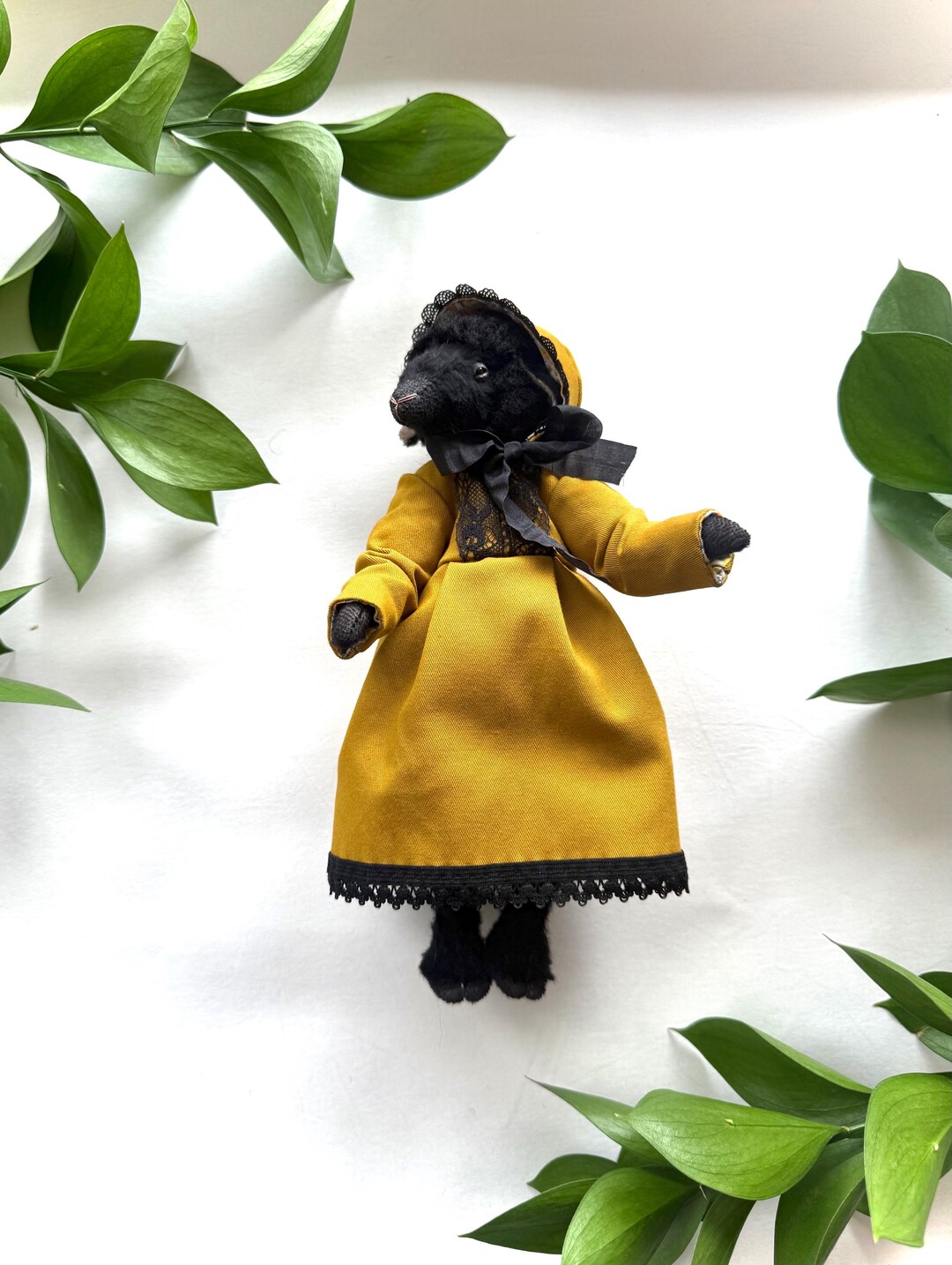 Black Sheep Art Doll, Black Ram, Teddy Sheep, Plush Sheep, Stuffed ...