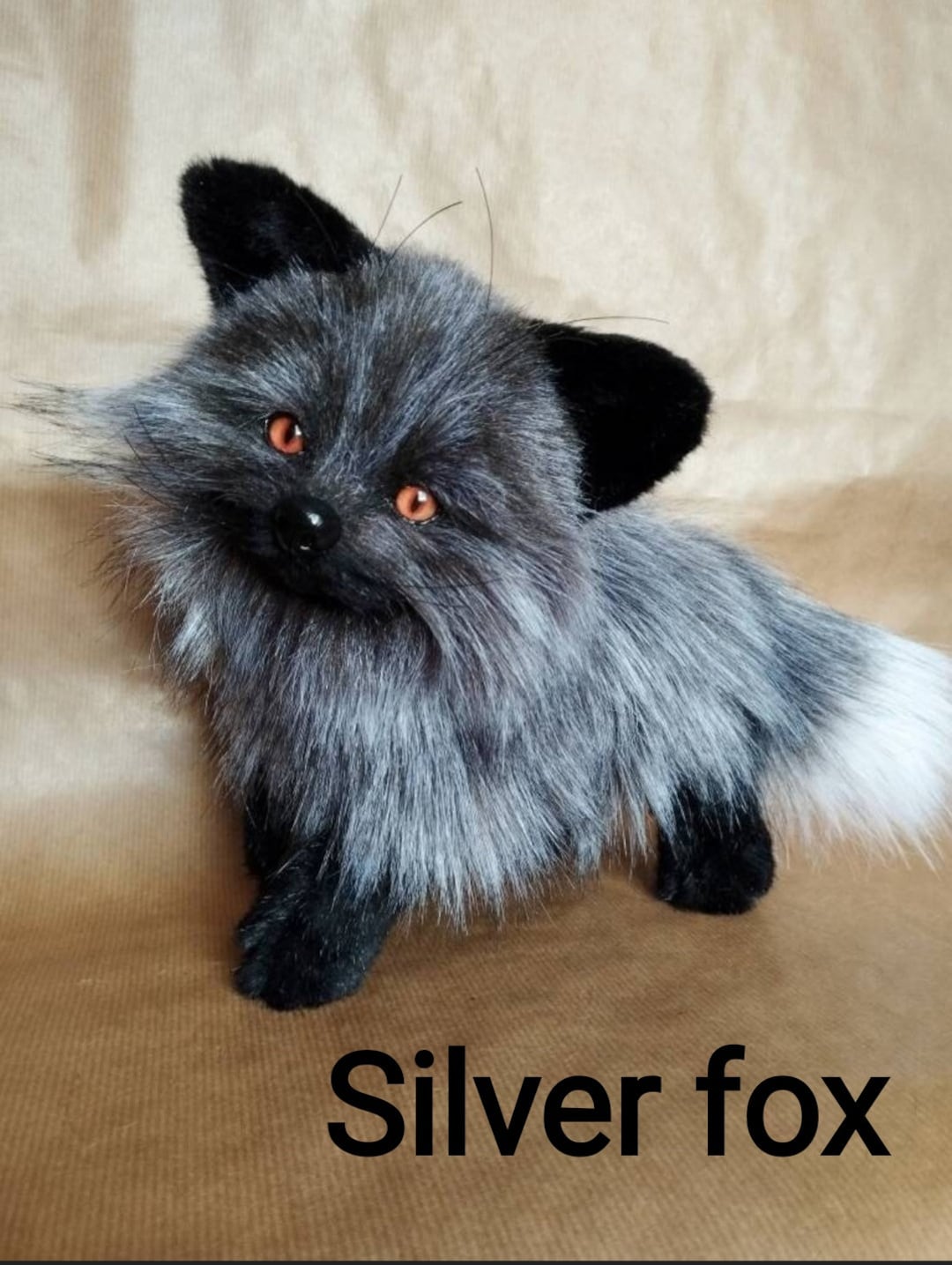 Realistic Fox Toy, Silver Fox,plush Toy Fox, Stuffed Animals - Etsy