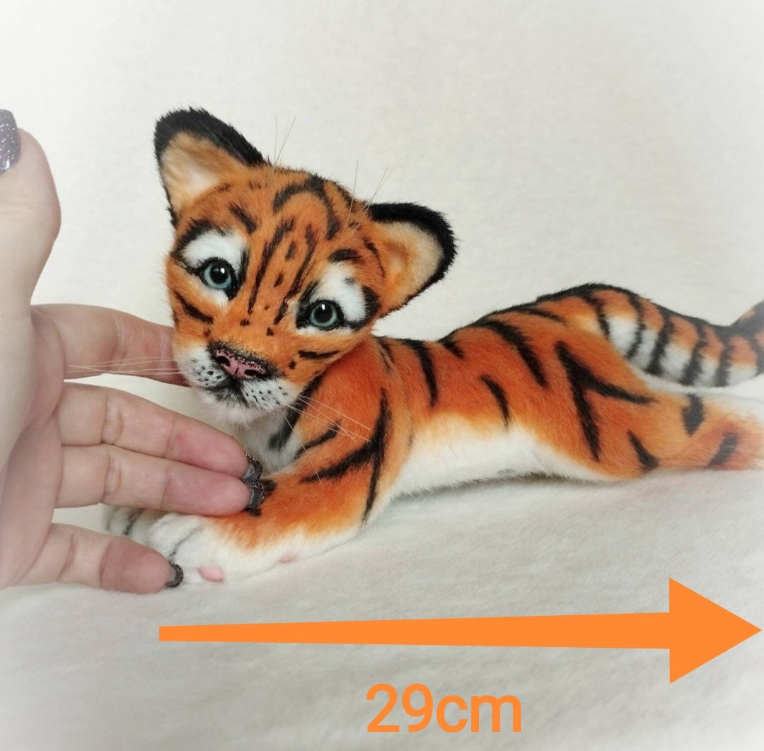 Realistic Tiger Plush Toy, Little Tiger Cub, Animal Portrait, Wild Cat ...