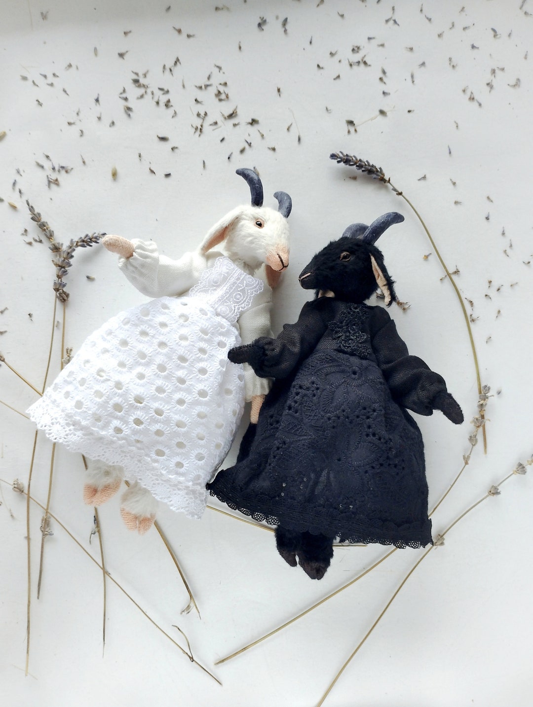 Bride and Groom Art Goat Doll, Plush Goat Dolls, Custom Plushie Animals ...