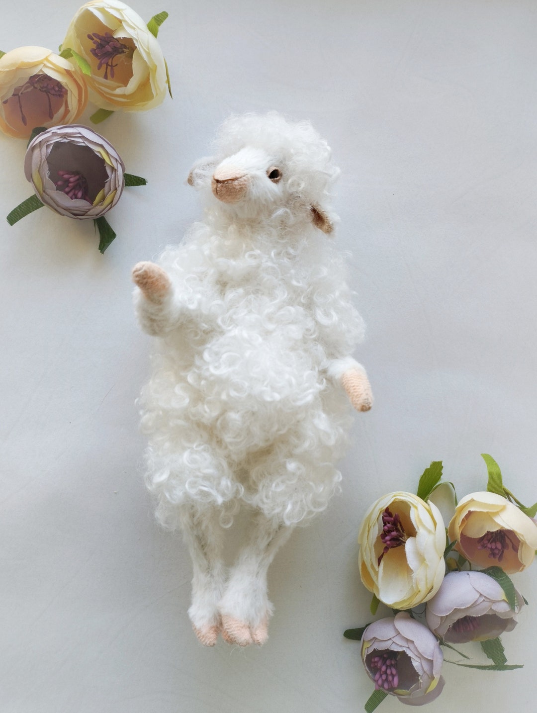 Black and White Cute Plushie Sheep Art Doll, Farm Animal Stuffed Toys ...