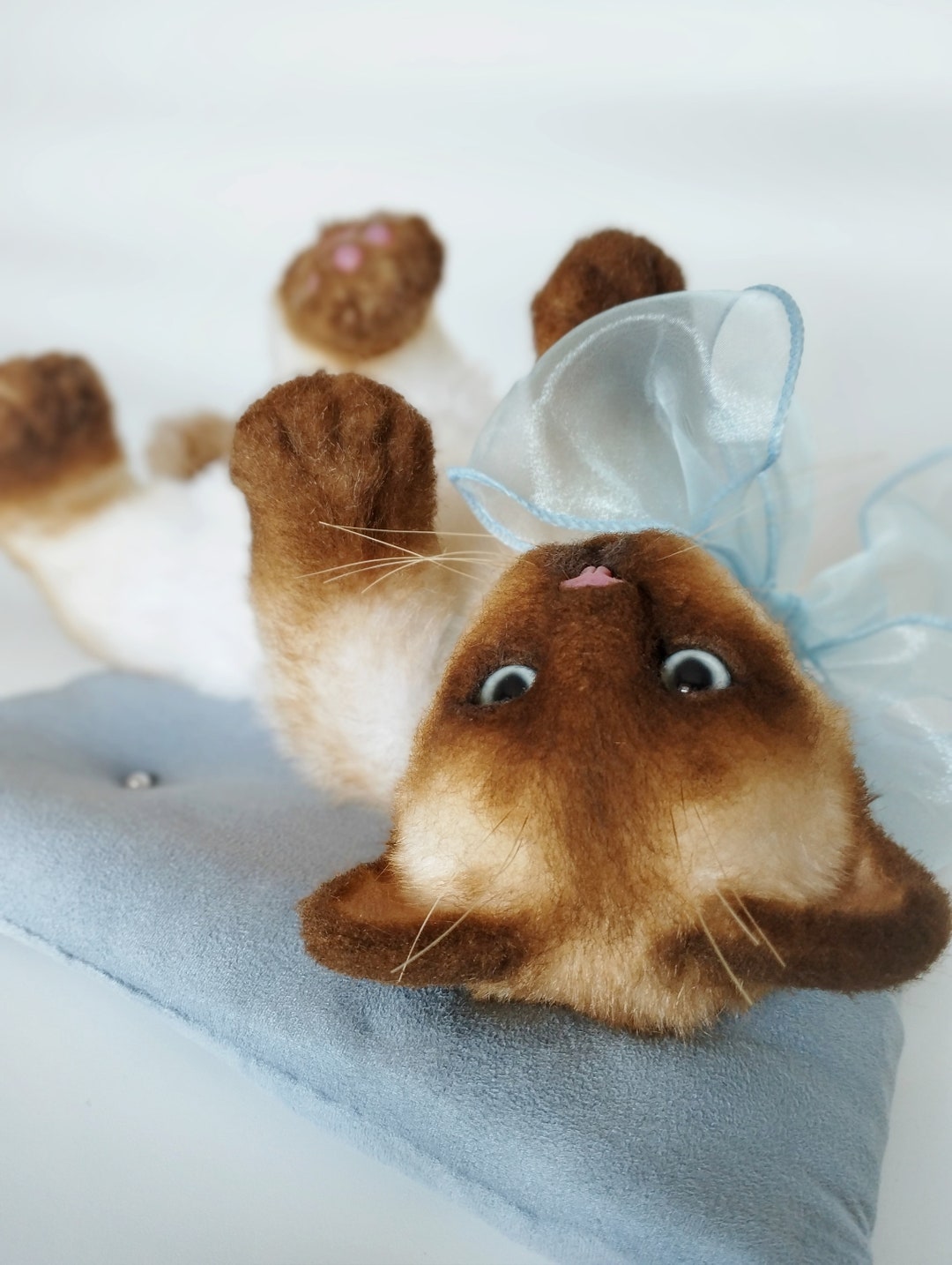 Siamese Cat,kitten Lifesize Plush Toy.handmade Collectible Realistic ...