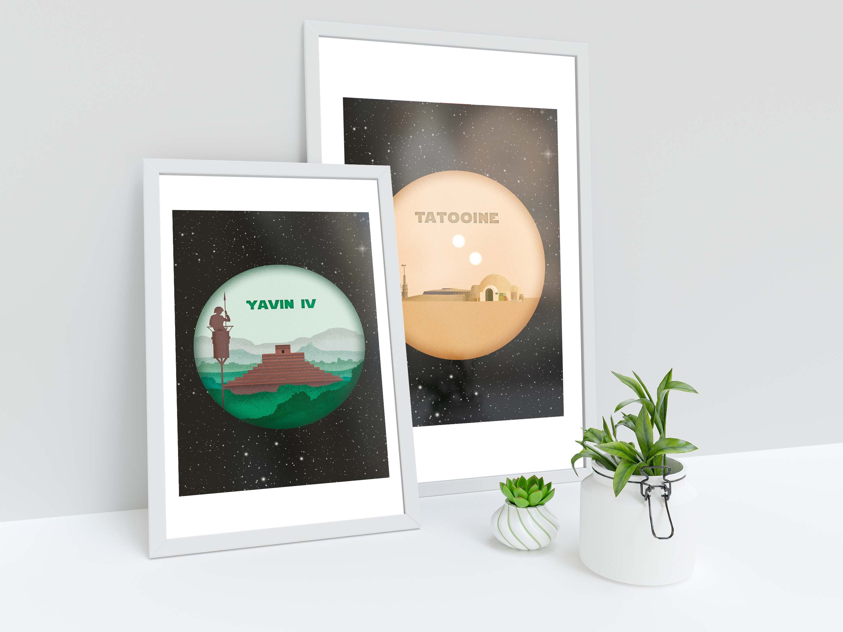 STAR WARS PLANETS illustration poster collection - Etsy France