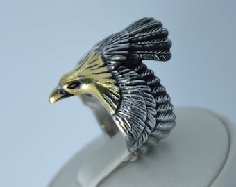 Mens Silver Eagle Ring - Etsy