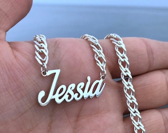 Thick Name Necklace - Etsy