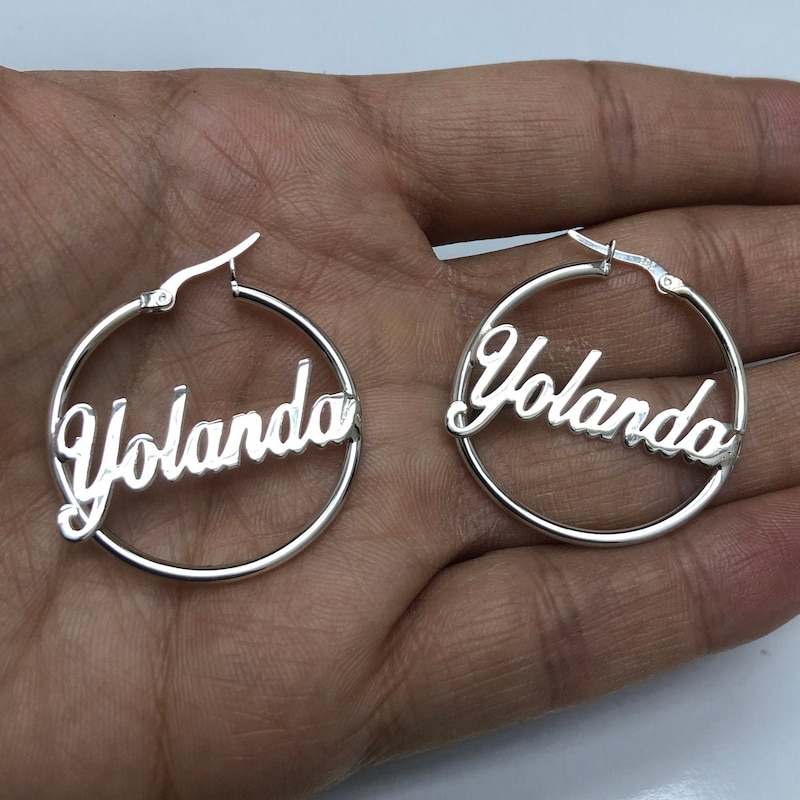 Name Hoop Earrings - Etsy