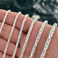 Handmade Sterling Silver Byzantine Chain Necklace - Bali Silver - Etsy