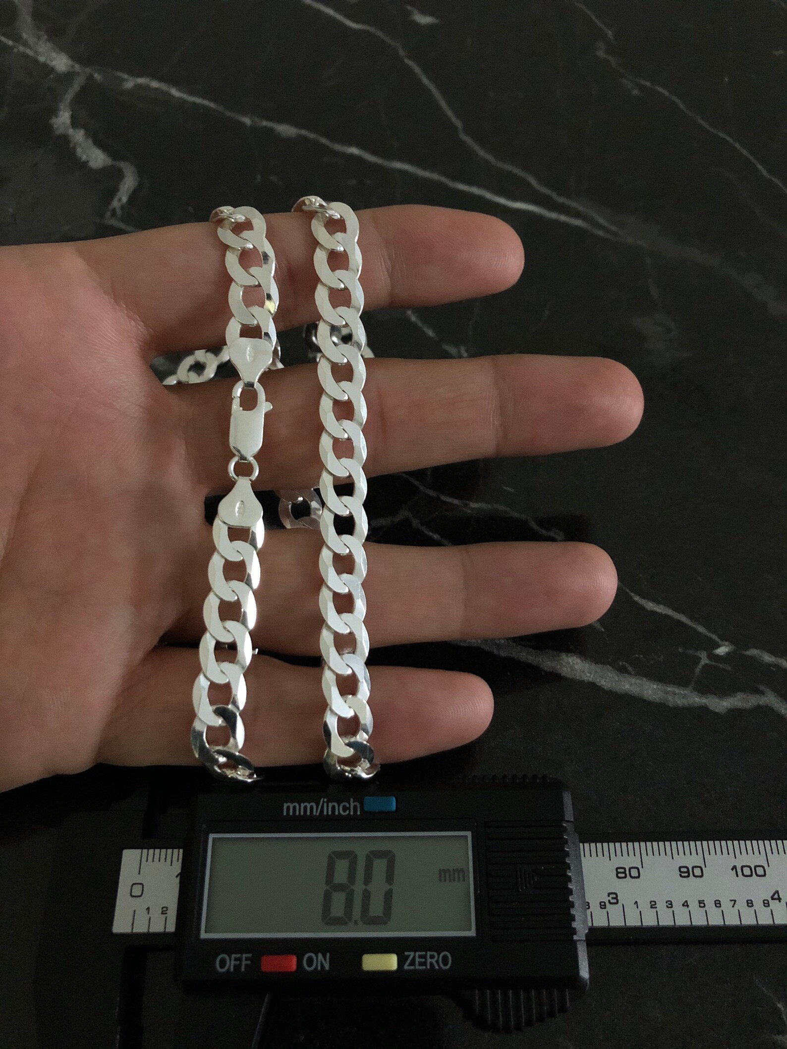 Solid 925 Sterling Silver Curb Chain Necklace Solid Curb Link - Etsy