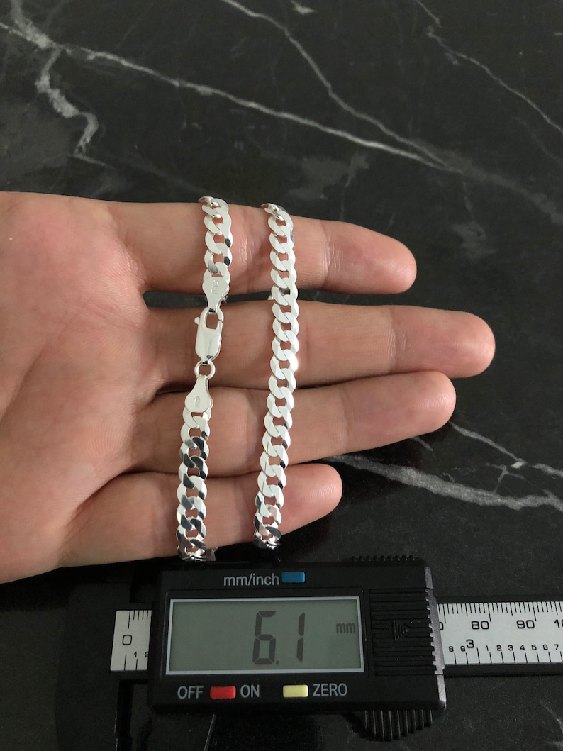 Solid 925 Sterling Silver Curb Chain Necklace Solid Curb Link - Etsy