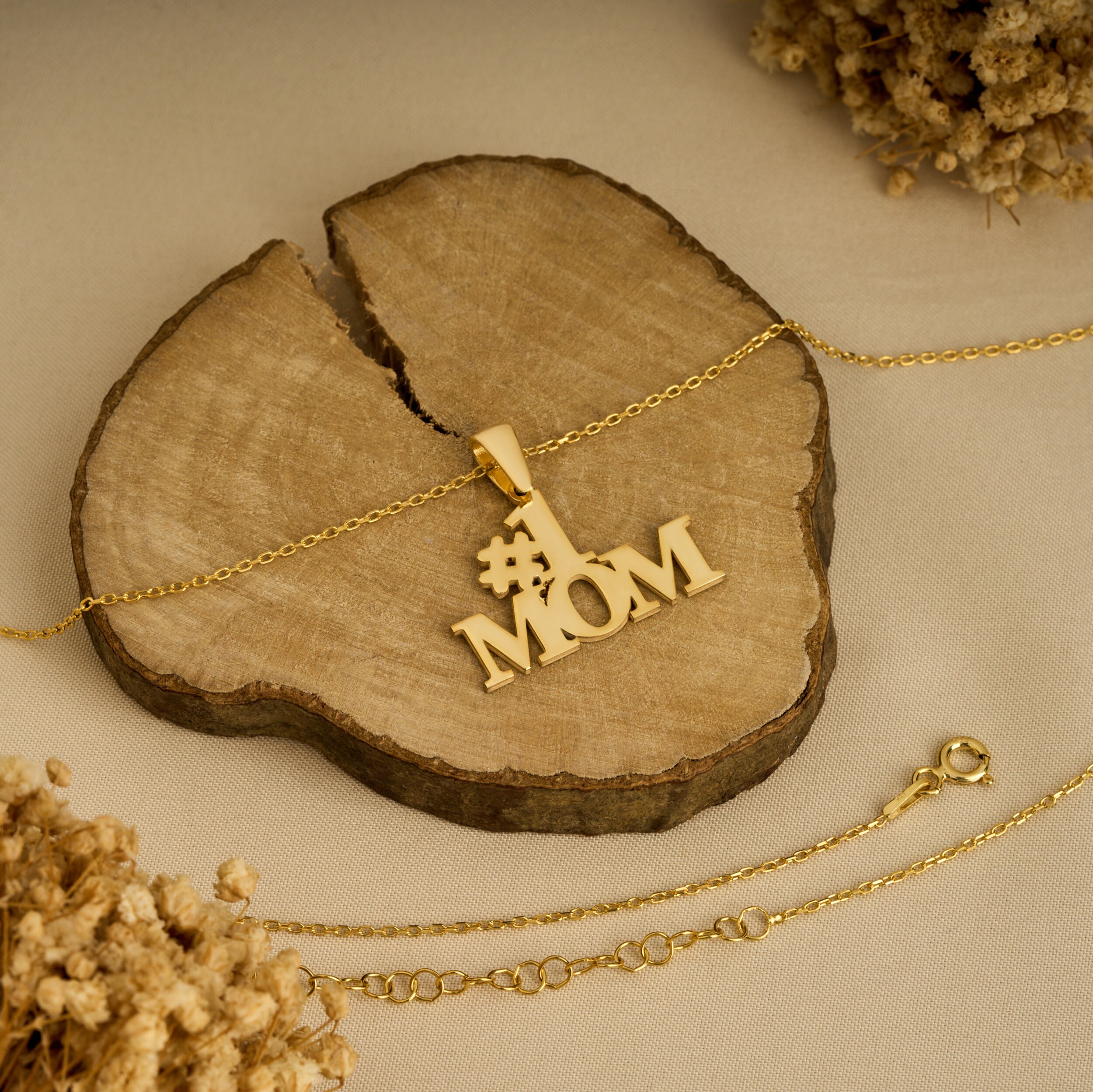 Sterling Silver Number 1 Mom Pendant Necklace - Etsy