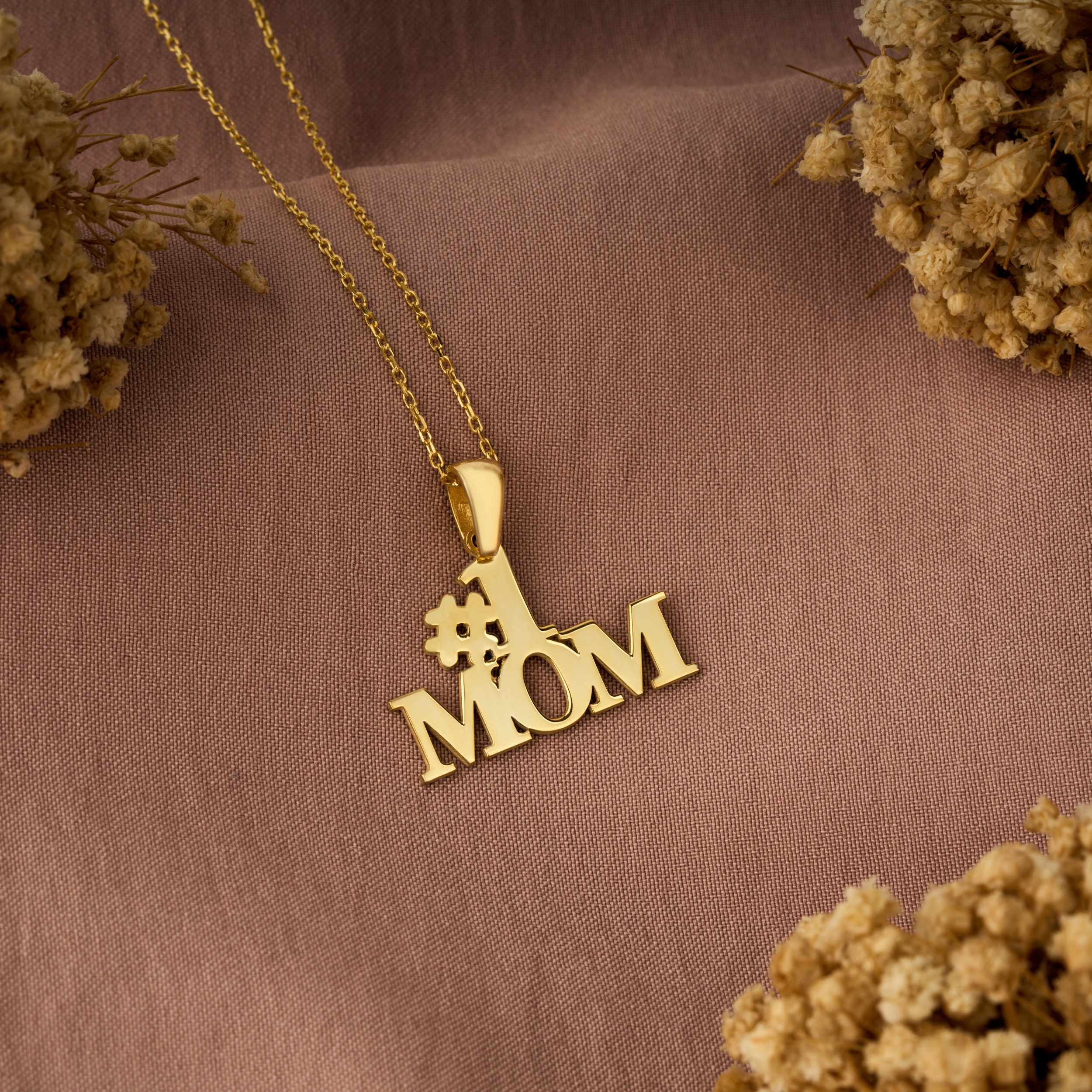 Sterling Silver Number 1 Mom Pendant Necklace - Etsy