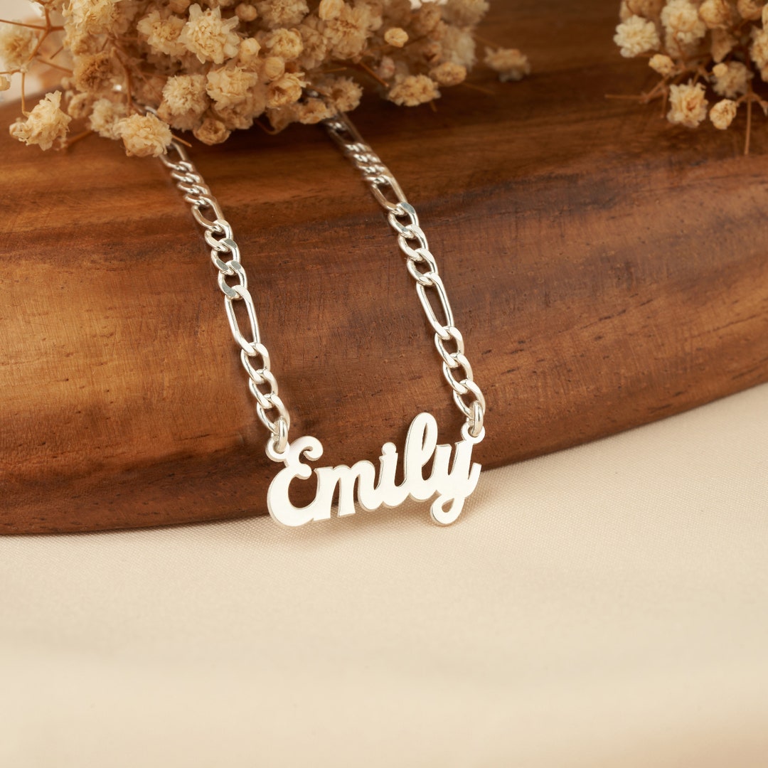 Personalized Sterling Silver Name Necklace: Custom Nameplate Jewelry - Etsy
