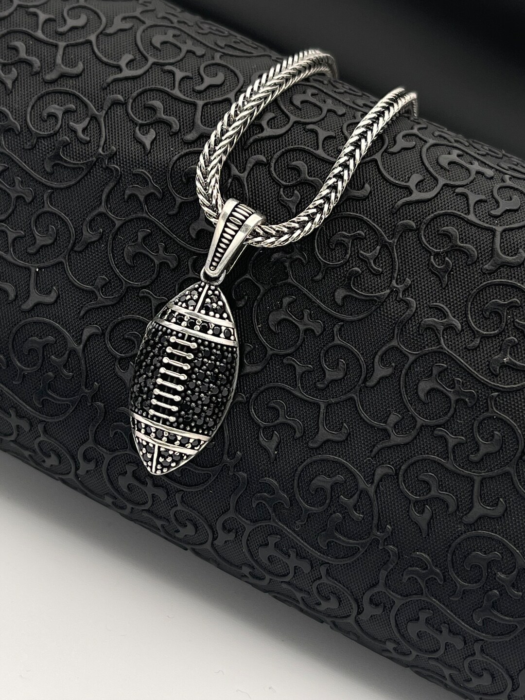 Sterling Silver Football Necklace: Rugby, Soccer, Sport Fan Jewelry - Etsy