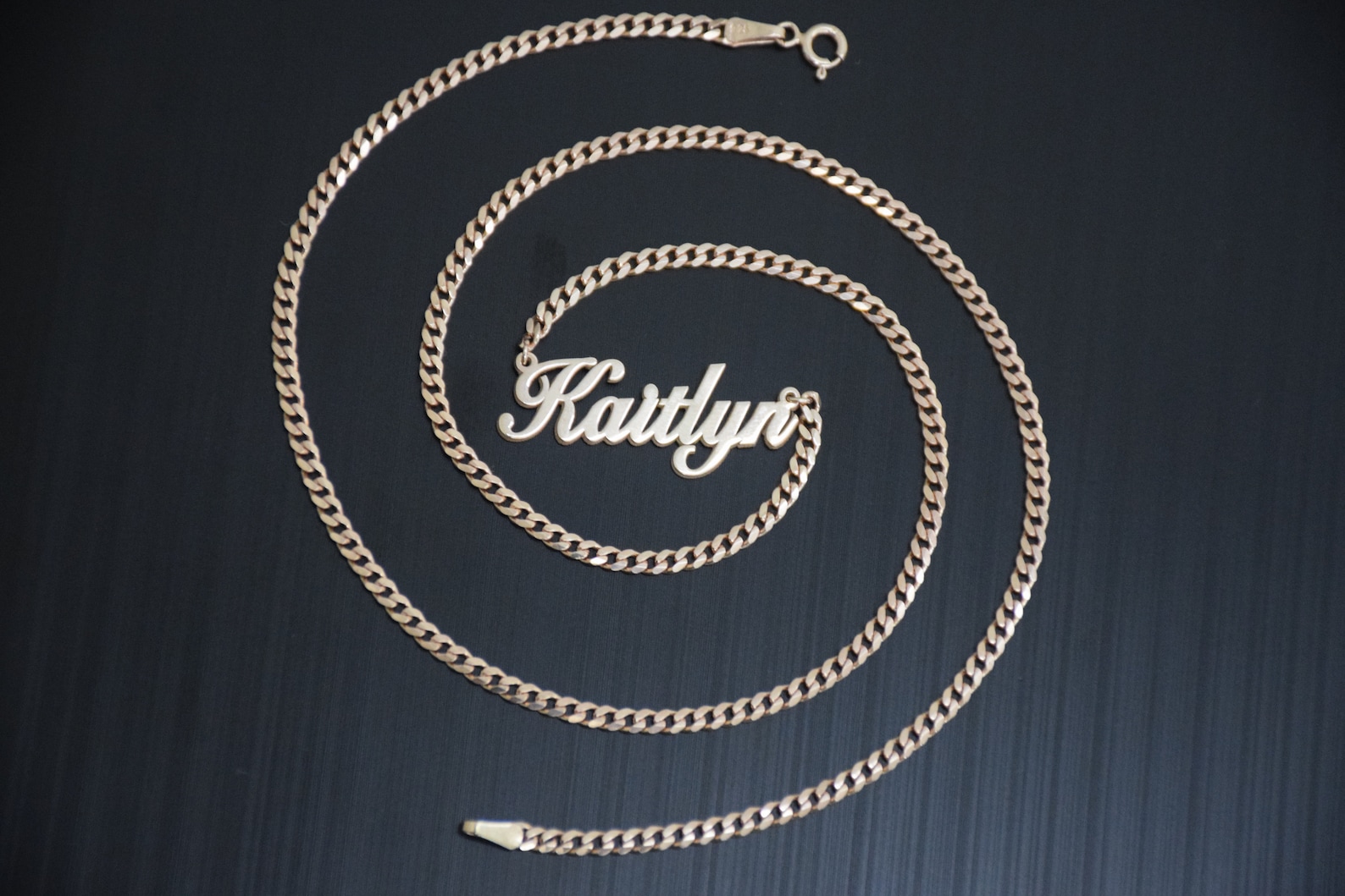 Sterling Silver Name Necklace With Curb Chain Personalized - Etsy