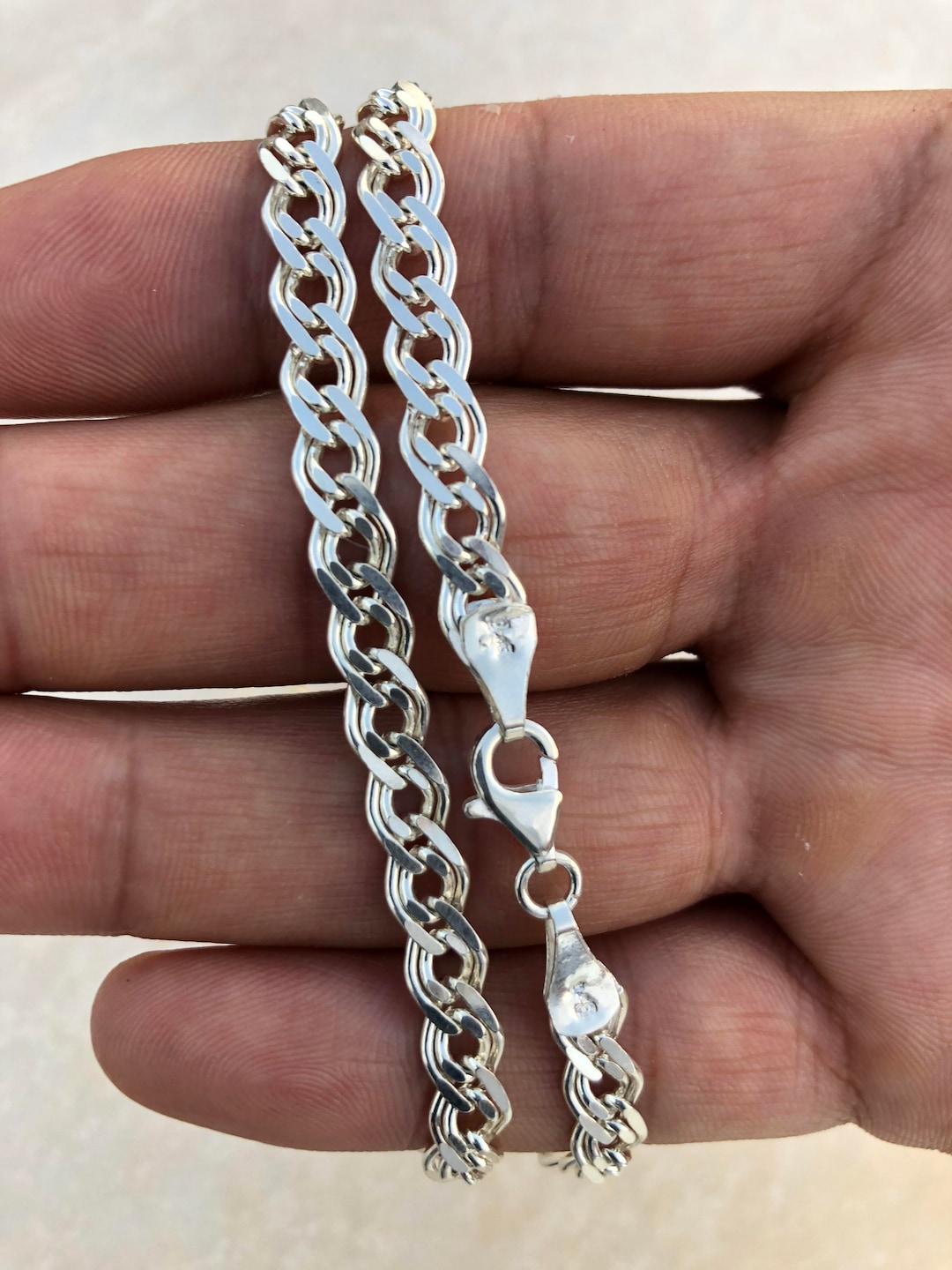 Sterling Silver Nonna Chain Necklace: Diamond-cut Armored Weave, 6mm - Etsy