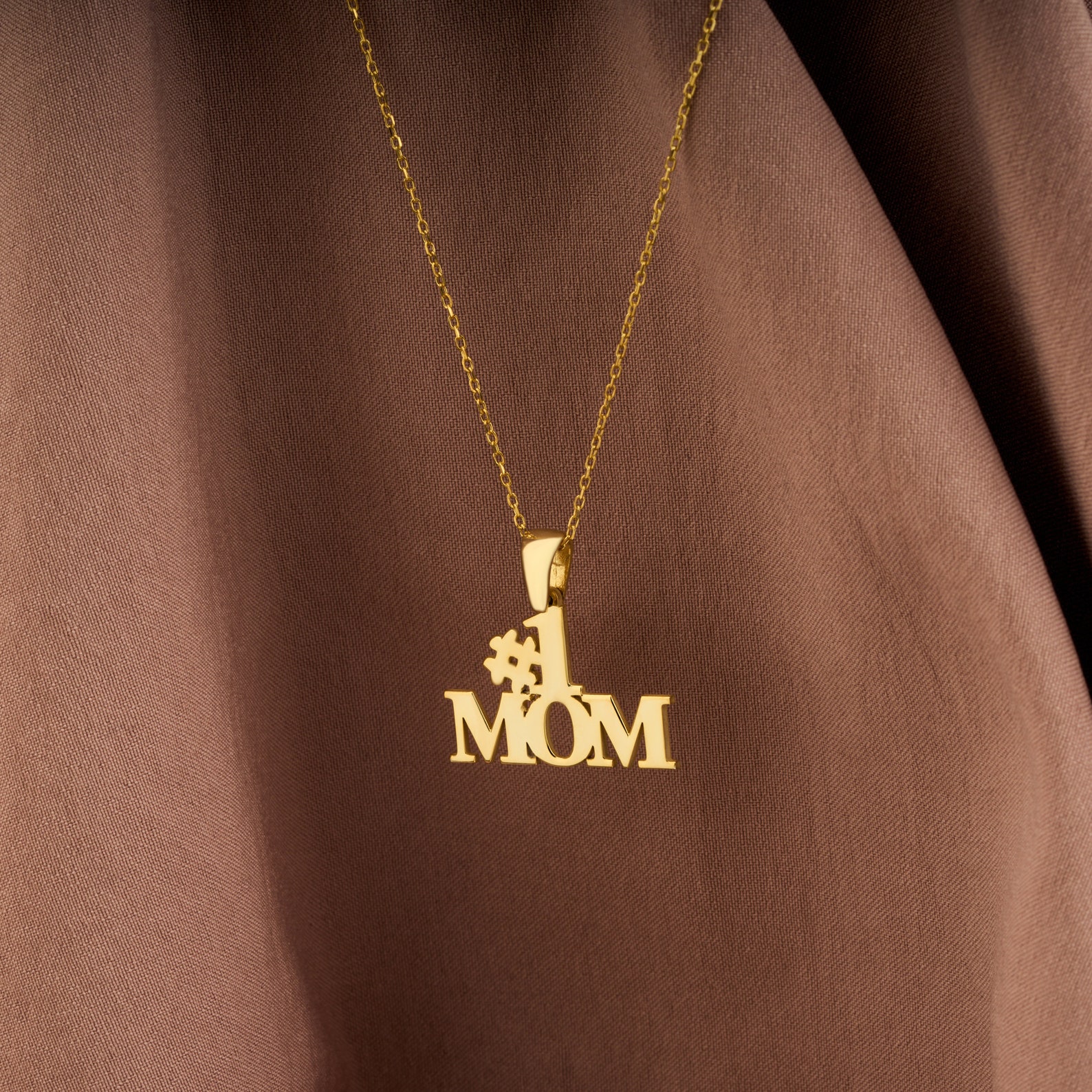 Sterling Silver Number 1 Mom Pendant Necklace - Etsy