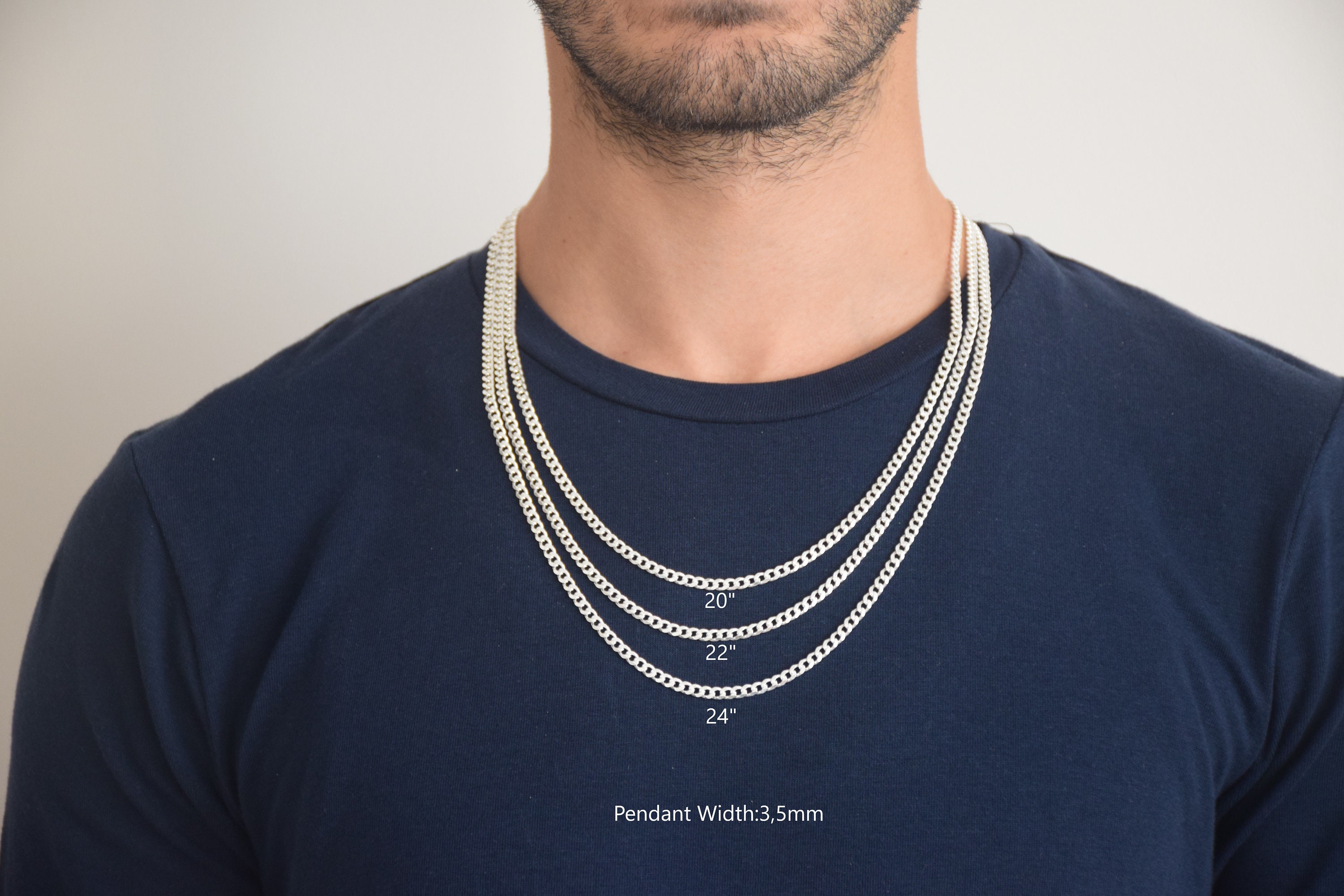 925 Sterling Silver Curb Chain Necklace 3.6mm Link Chain Fashionable Silver Chain Mens Necklace Curb Link Chain Sturdy Chain Jewelry